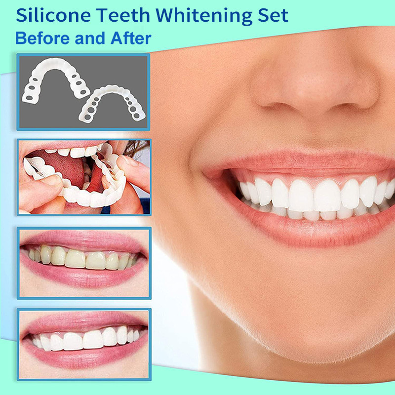 Silicone Teeth Covers - white Upper and Lower False Teeth for ...