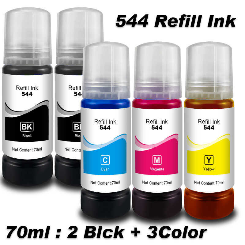 T544 544 Dye Ink 70ml Bottle Refill Kit Fit CISS For Epson EcoTank ...