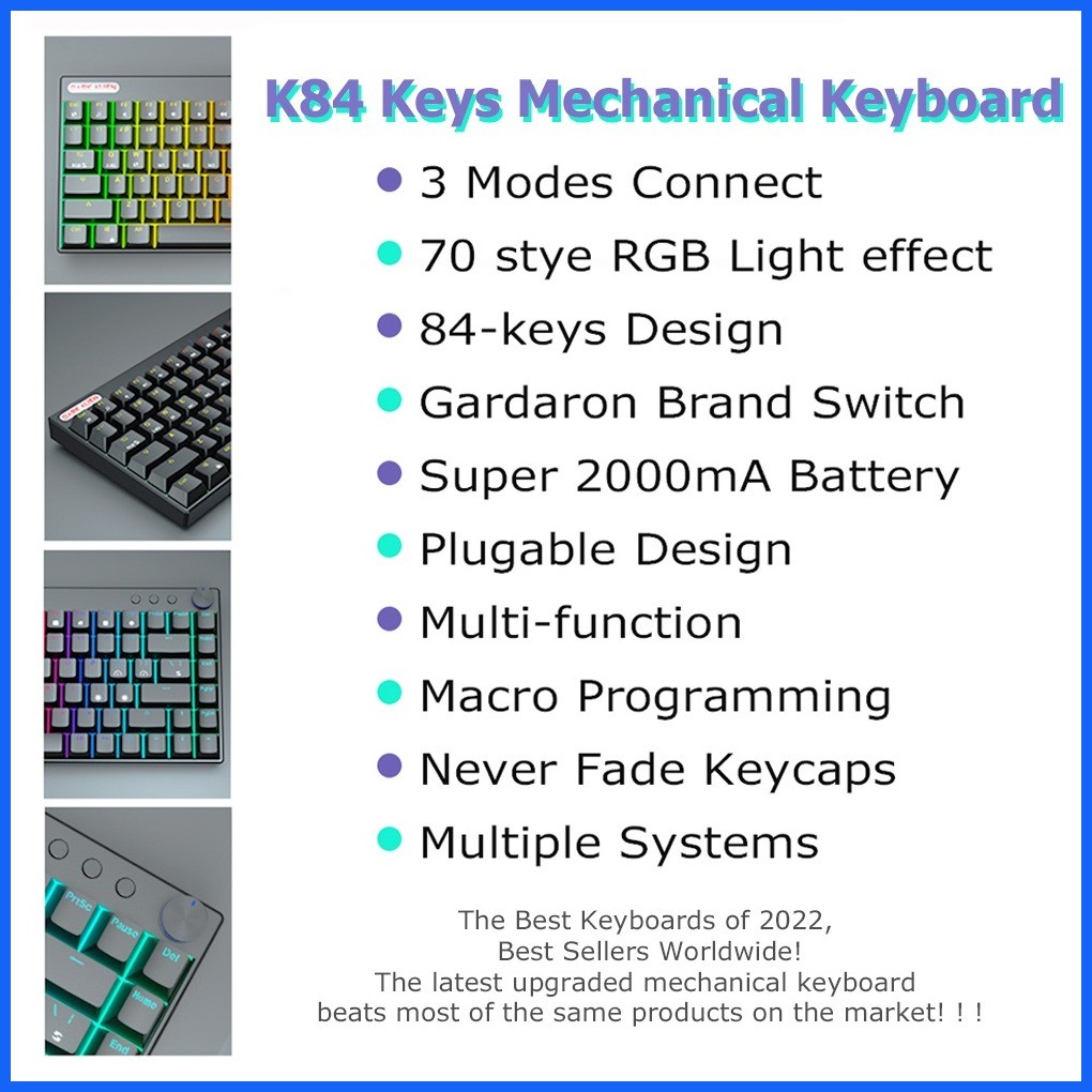 ☪ K61 RGB Light Effect Bluetooth Mechanical Keyboard with Dual Mode ...
