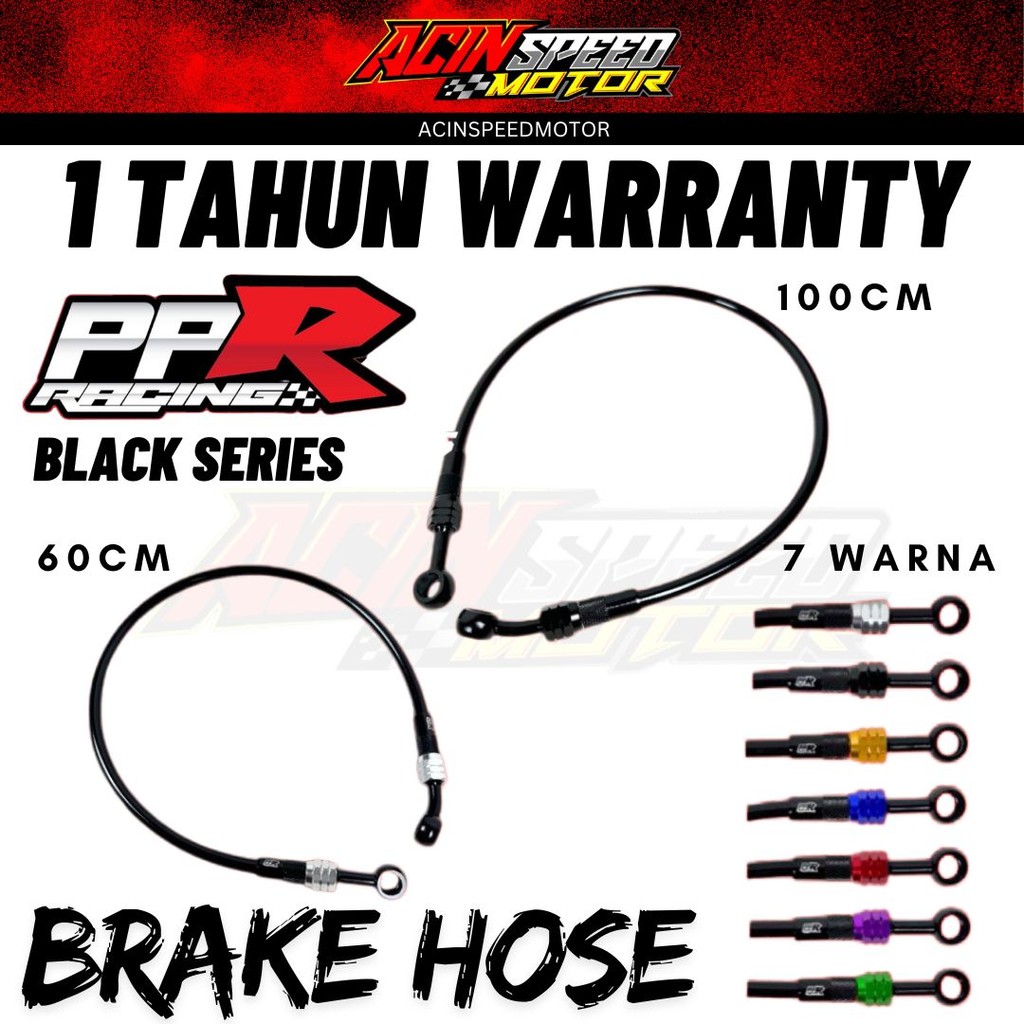 “1 TAHUN WARRANTY” PPR RACING BRAKE HOSE CNC ALLOY 100cm 60cm/ Y15 Y16 ...