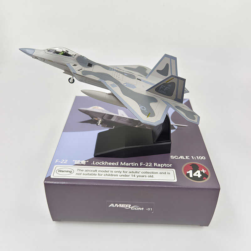 AMER 1/100 Scale Military Toys For Lockheed F-22 F22 Raptor Fighter ...