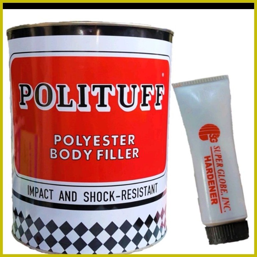 ☸ ☢ POLITUFF WITH HARDENER BODY FILLER GALLON (4L)/(1LITER) | Shopee ...