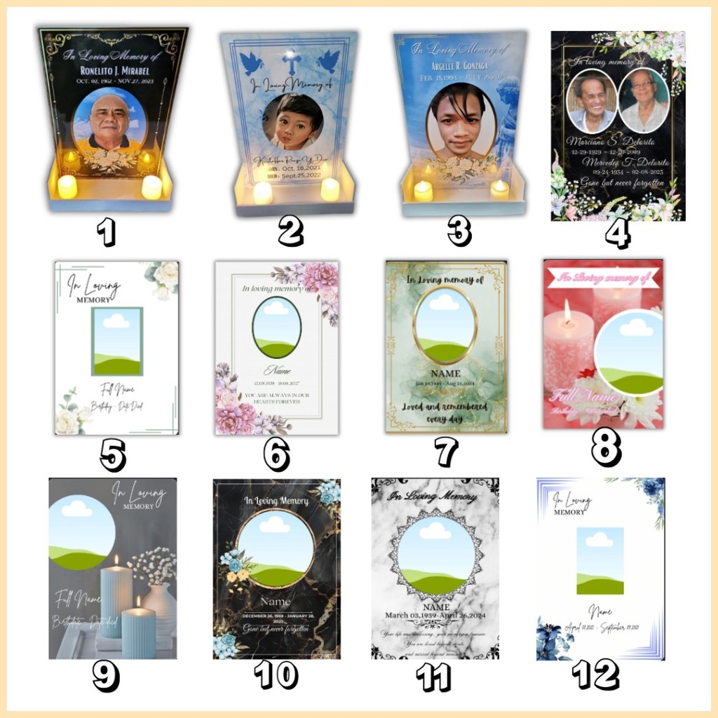 Customize Memorial Sintra Board display / standee with FREE LED Candle ...