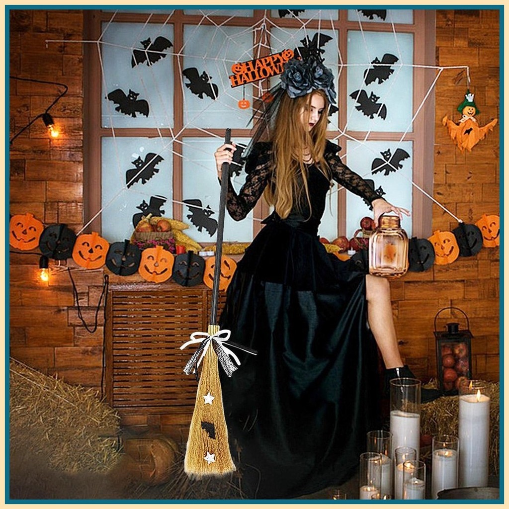 Witches Broom Halloween Witch Broom with Detachable Handle Cosplay ...