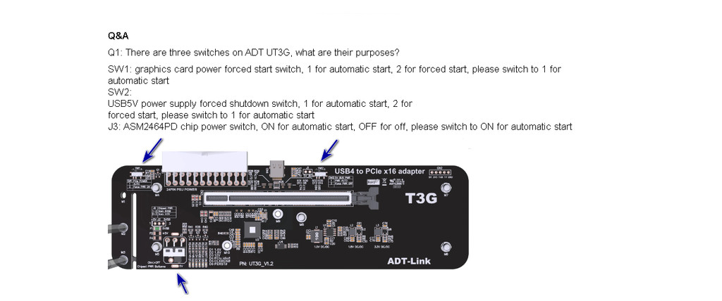 ADT-Link UT3G External Graphics Card USB4 To PCI-E 4.0 x16 eGPU Adapter ...