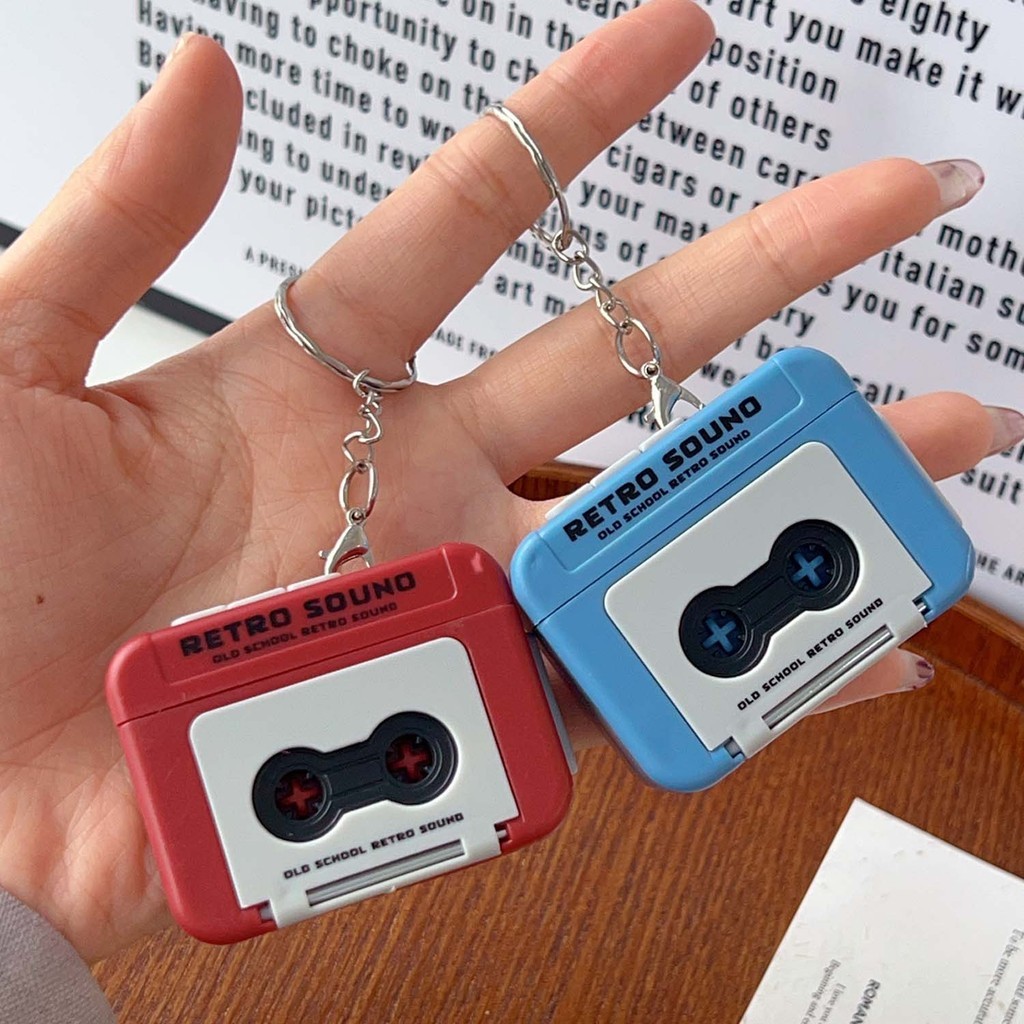 Retro Tape Recorder Keychain Small Box Recorder Music Player Friends ...