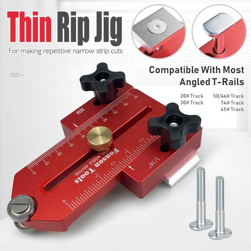Thin Extended Rip Jig, Table Saw Jig Guide, for Repeat Narrow Strip Cut ...