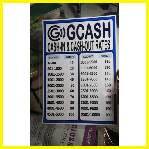 ☪ GCASH CASH IN CASH OUT RATES A4 LAMINATED SIGNAGE | Shopee Philippines