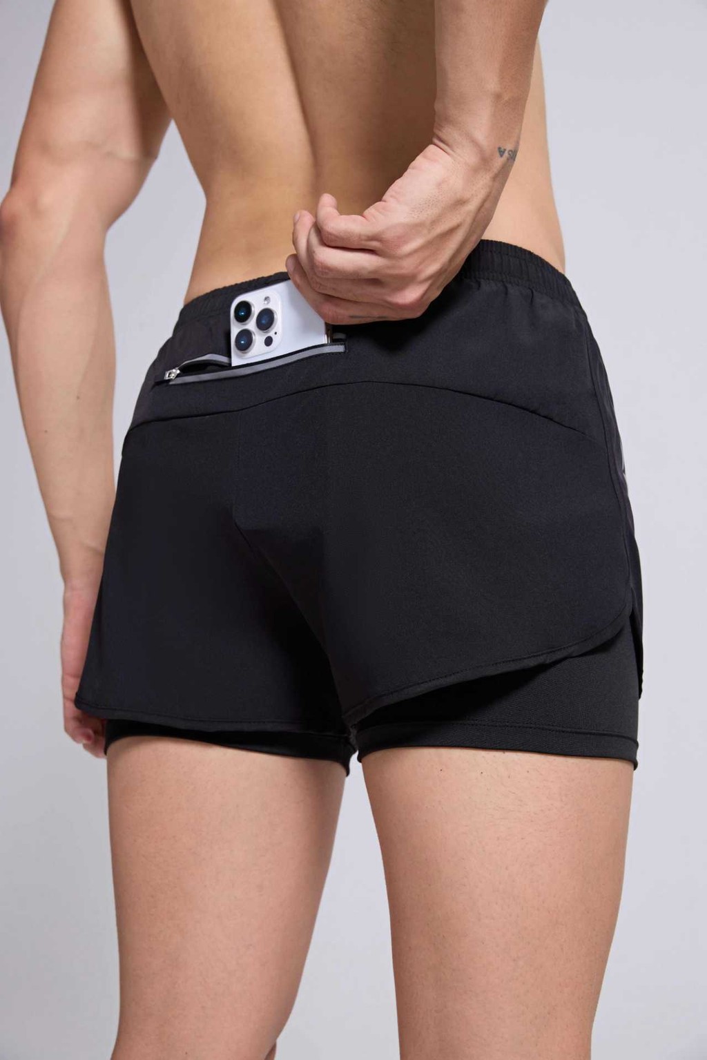 JOY Men's Sports Back waist zipper pocket Running shorts With Cycling ...
