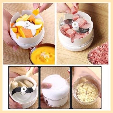 Handy Man Original Mini Food Chopper Hand Pull Garlic Grinder Onion ...