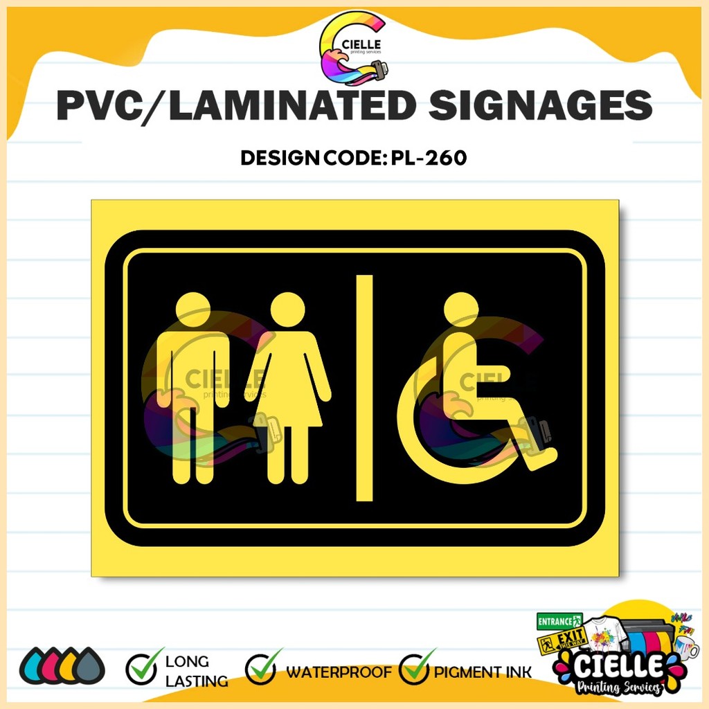 PVC/LAMINATED/STICKER SIGNAGES (PL-251&PL-252) - MALE/FEMALE Toilet ...