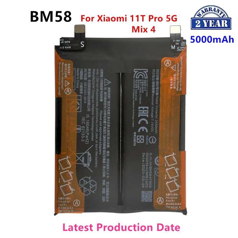 100% e Orginal BM58 5000mAh Battery For Xiaomi 11T Pro 5G/ Mix 4 Phone ...