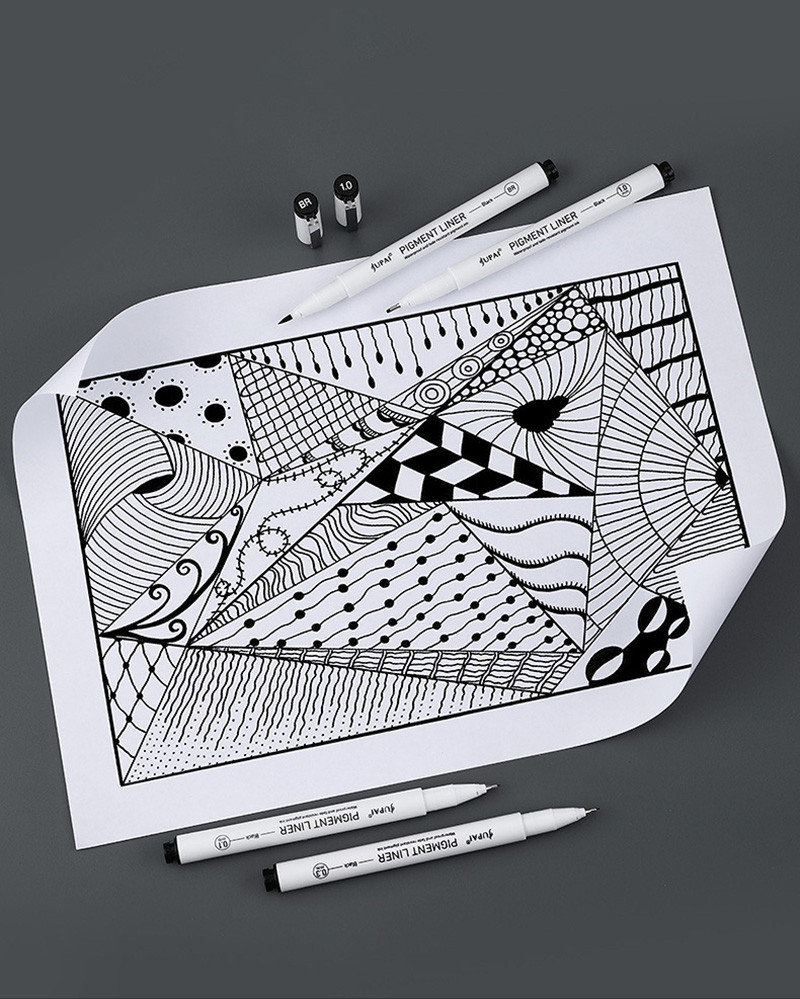 9 Pack Black Fineliner Micro Pens - Manga Art Sketching, Architectural ...