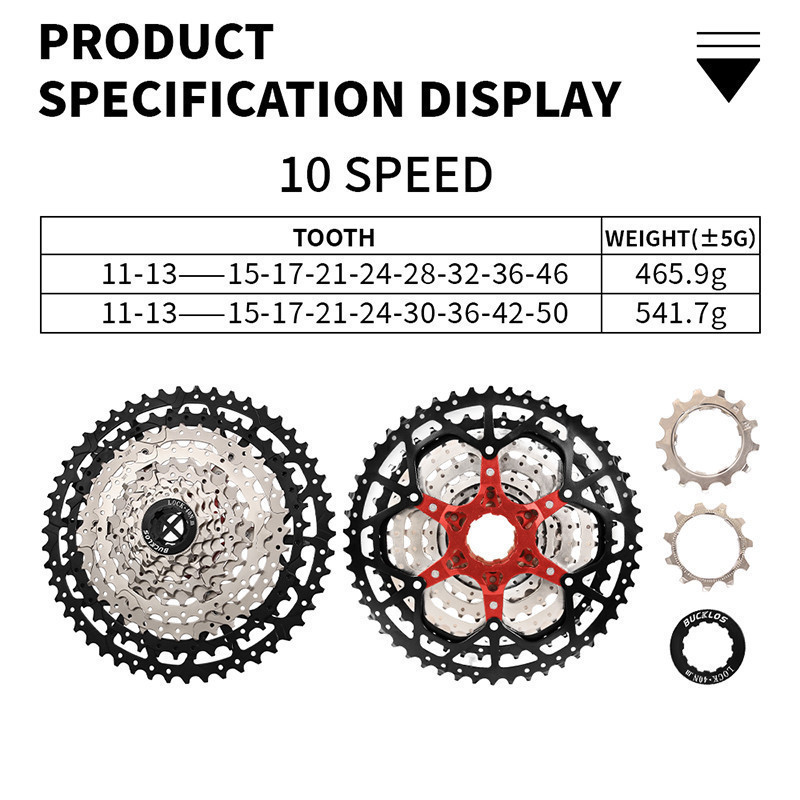 BUCKLOS Bike Cogs MTB Road Bike Cassette Cogs 8/9/10/11/12 Speed ...