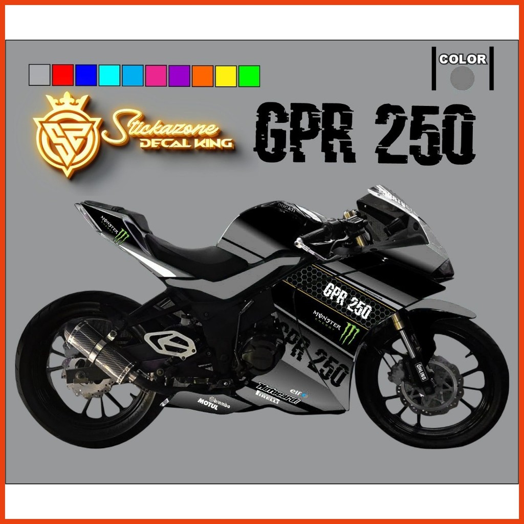 MotorStar GPR 250 FULL STICKER DECALS PRINTED LAMINATED STICKAZONE ...
