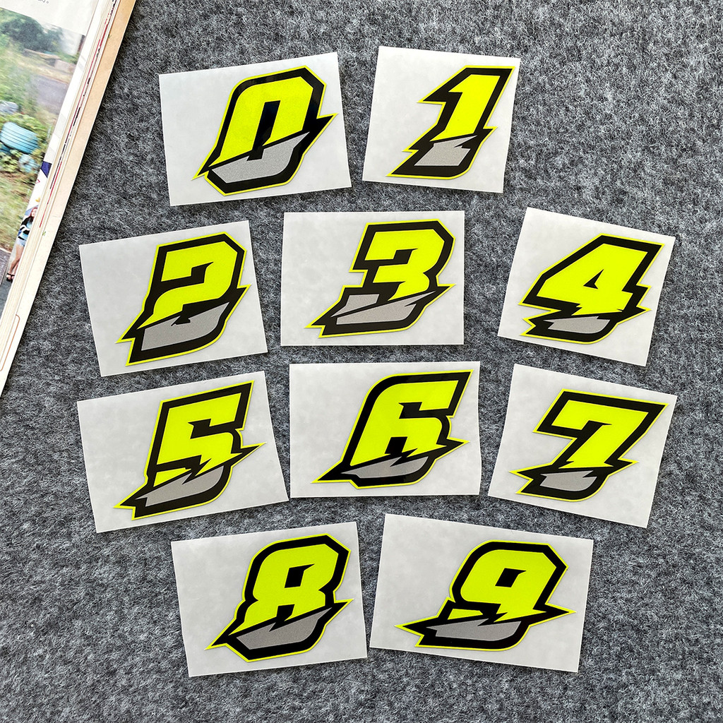 Reflective Number Sticker motorcycle helmet Car Styling Rear Windshield ...