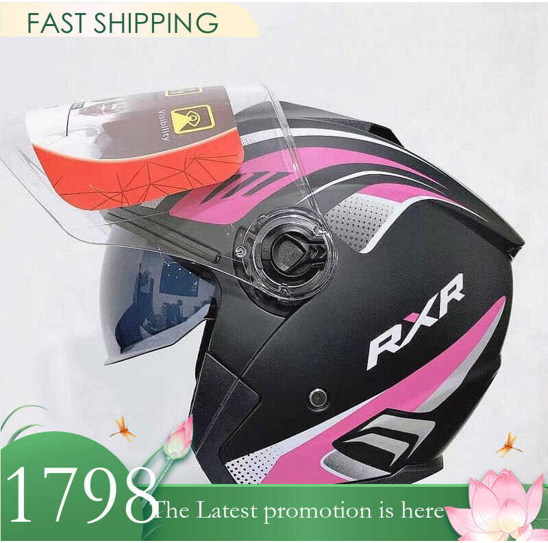 RXR MOTORCYCLE HELMET Half-Face DUAL Visor Blade With BPS Sticker For ...