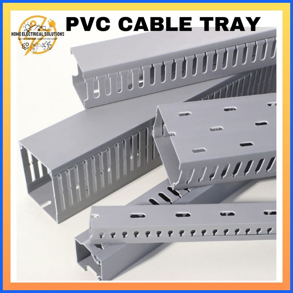 ♠ PVC Cable Tray Duct Slotted PVC cable trunking Wire Duct Cable Management | Shopee Philippines