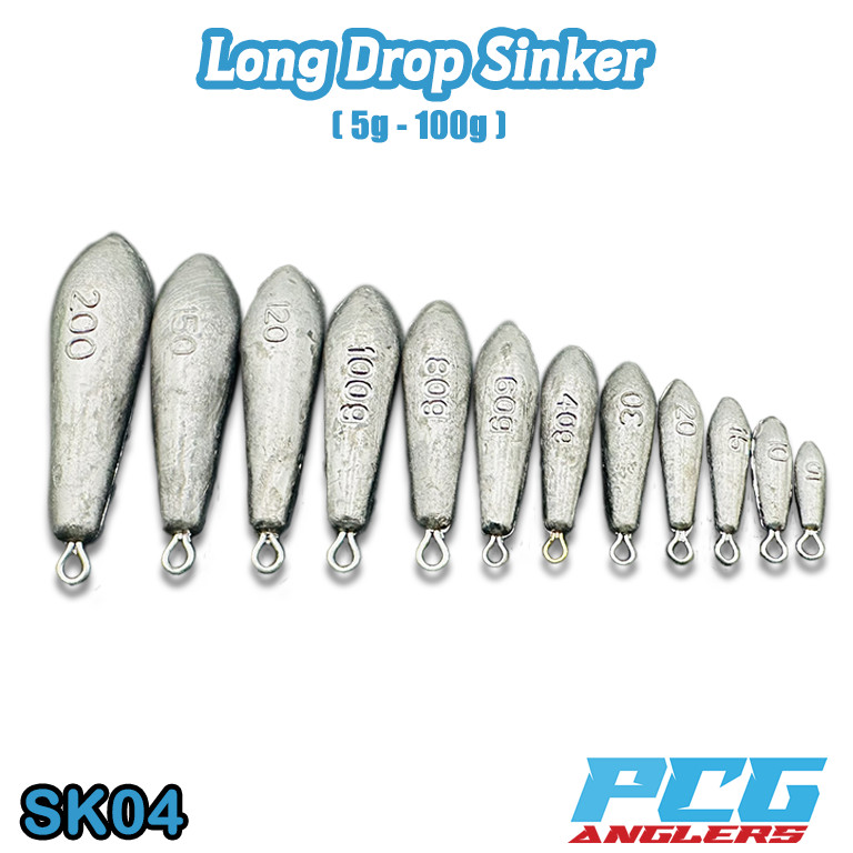 Long Drop Sinker Lead Sinker (5g - 100g) Batu Ladung Timah Pancing ...