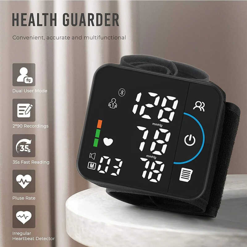 LY Bluetooth Voice Rechargeable Wrist Blood Pressure Monitor USB Dual ...