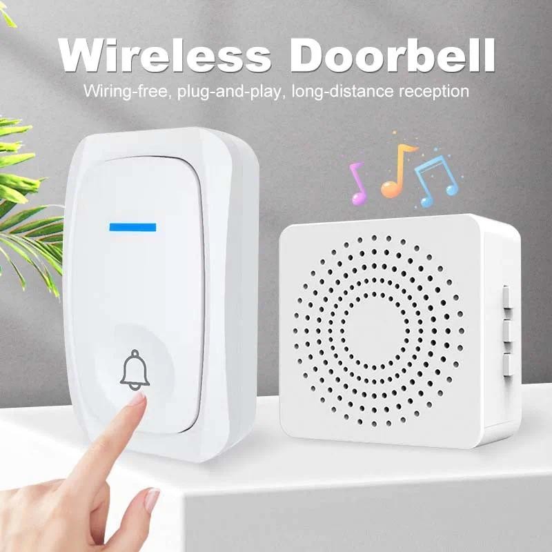 (COD) Wireless Doorbell Home Intelligent Welcome Doorbell Waterproof ...