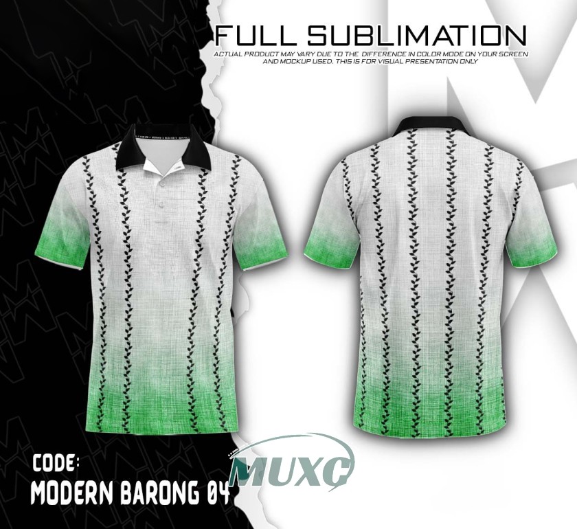 New Design 2025 Alternative Tribal Polo GREEN Ethnic Filipiniana ...