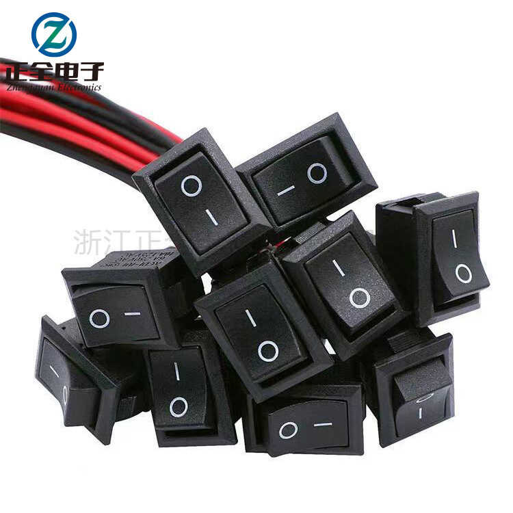 KCD1 ship type switch small electrical switch 21 * 15MM 2-pin with wire ...