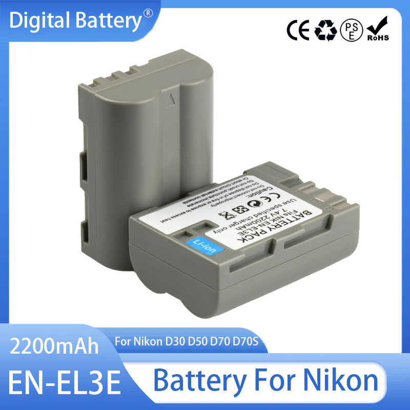 EN-EL3E 2200mAh Li-ion Rechargeable Battery For Nikon D30 D50 D70 D70S ...