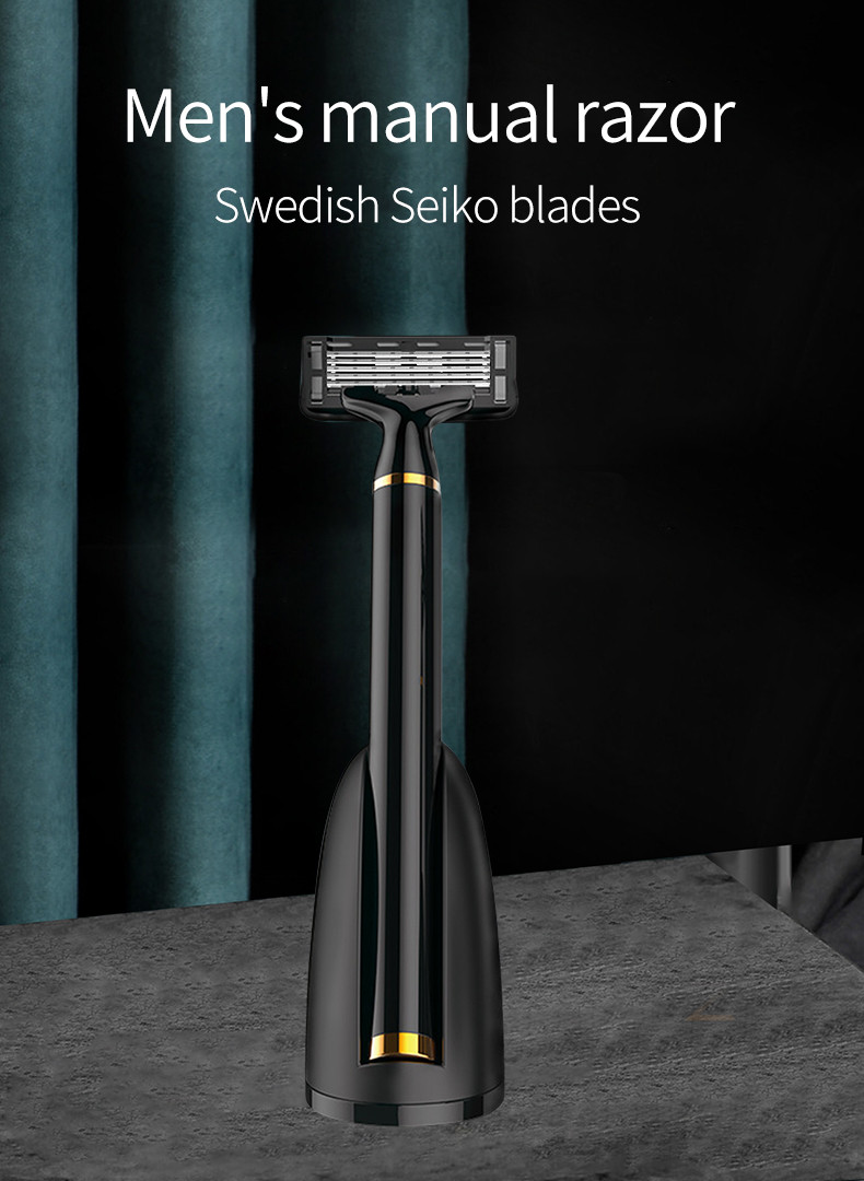 Black Luxurious Safety Razor Magnetic 5 Layers Double Edge Classic ...