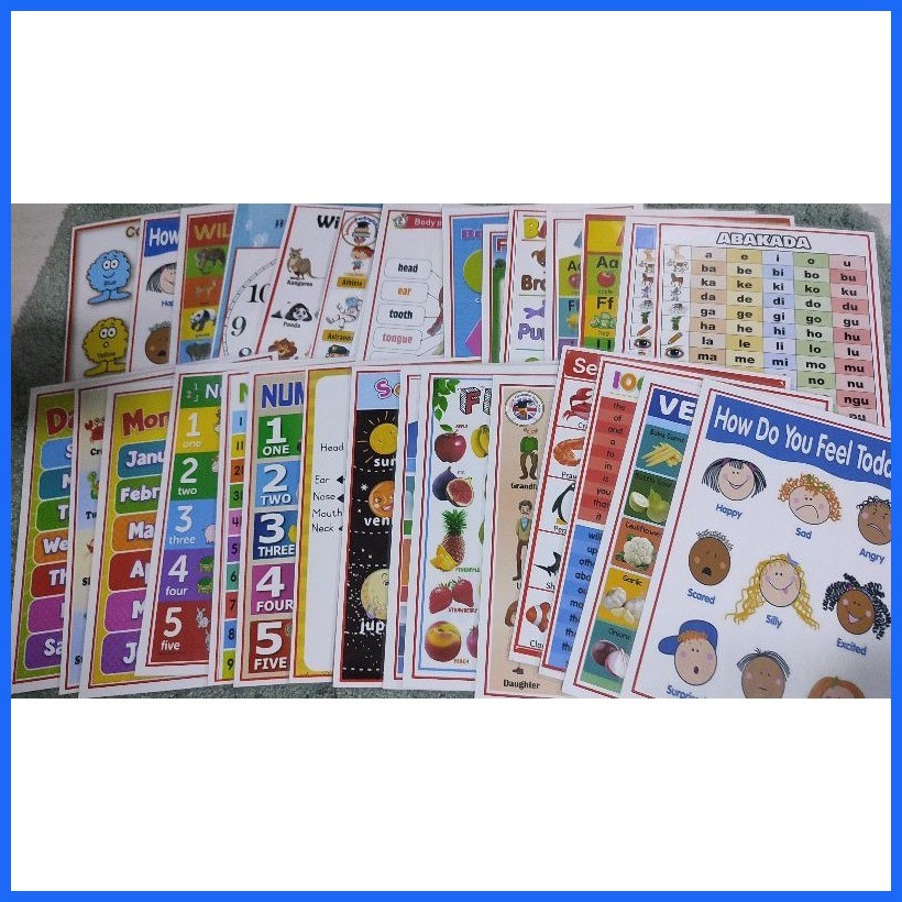 ☑ ⇩ Pre-K (Laminated Educational Chart) | Shopee Philippines