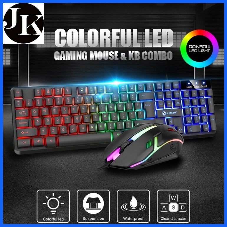 ⭐ ๑ JK GTX350 Gaming Keyboard Mouse Combos Computer Laptop Backlight ...