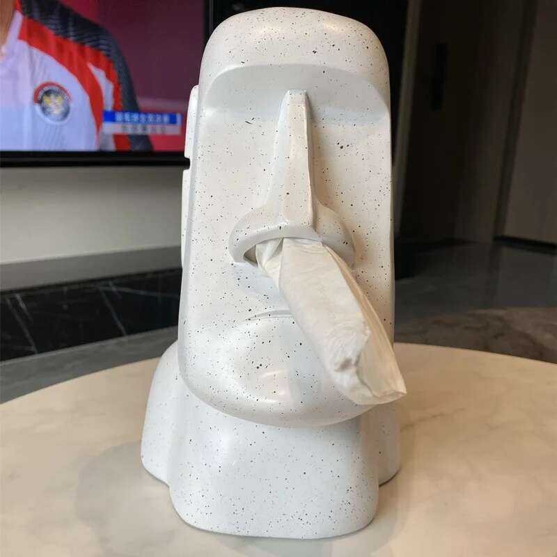 Isang Easter Island Tissue Moai Living Room Funny Nostril Storage Paper ...