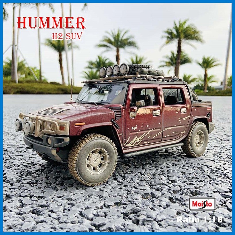 Maisto 1:18 Hummer H2 SUT Concept Muddy Off-Road Car Alloy Retro Car ...