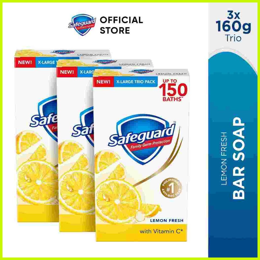 Safeguard Bar Lemon Fresh with Vitamin C 160gx3 Trio | Shopee Philippines
