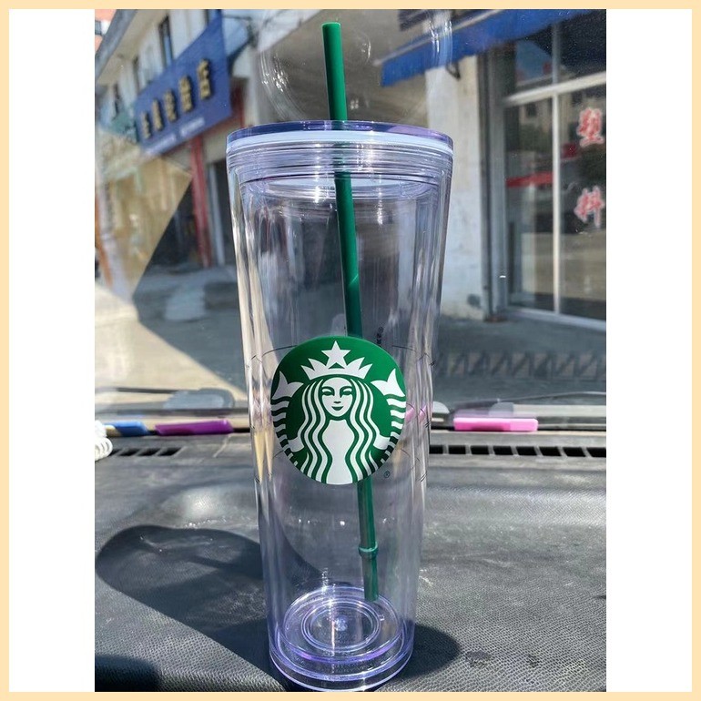 Water Cup Starbucks 710ml Double Wall Bottle Acrylic Tumbler Mug 24oz With Straw Crystal Clear ...