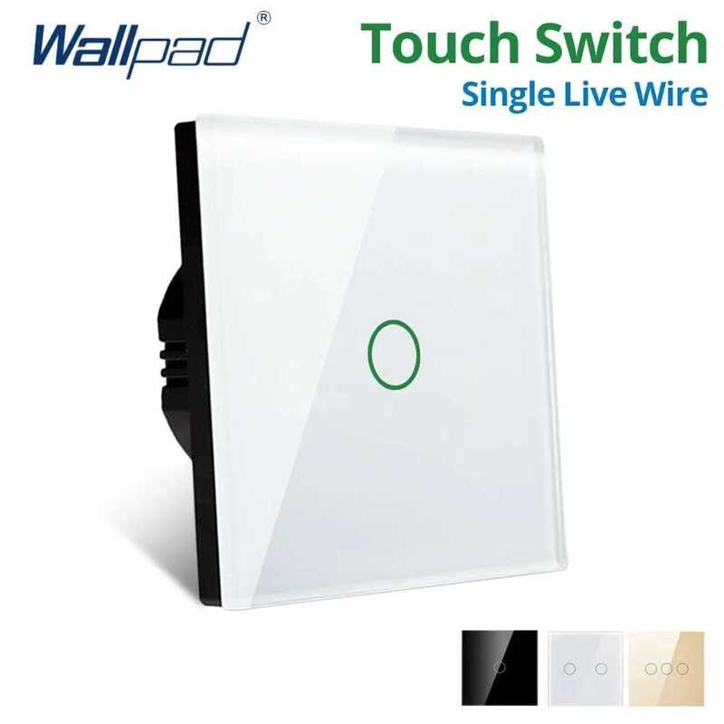 Tt Wallpad 1/2/3 Gang 1/2 Way EU Touch Switch White Black Gold Glass ...