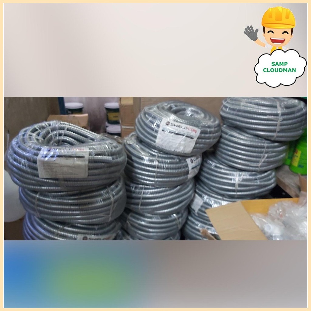Shieldcon Metal Flexible Conduit Hose 1/2, 3/4 Electrical Galvanized ...