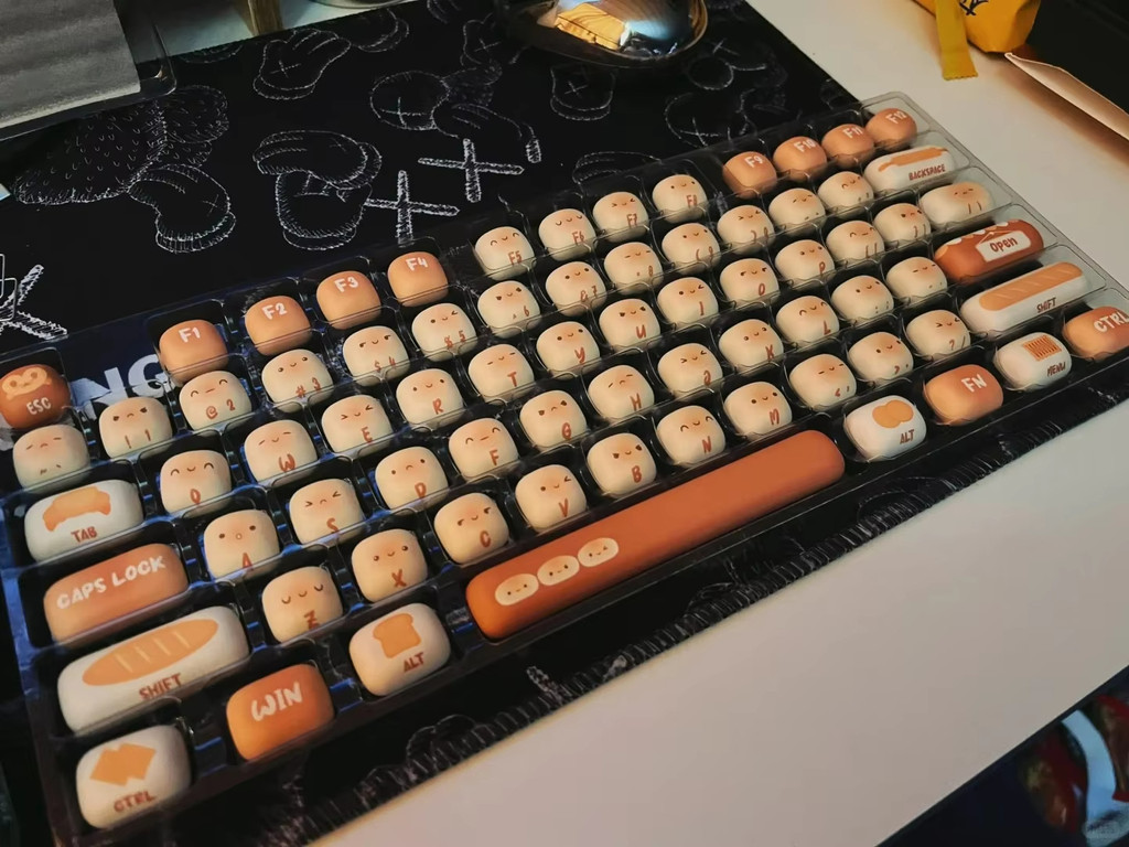 Cute Bread Keycap 138 Keys MOG PBT Thermal Sublimation Round Mantou ...