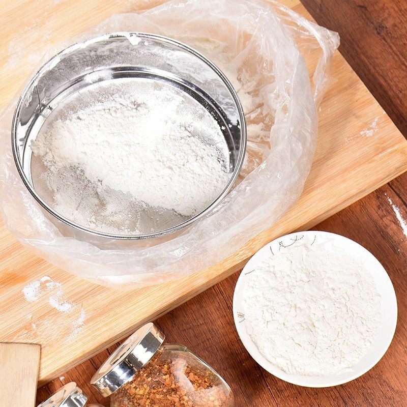 Stainless Steel Round Flour Sieve Kitchen White Sugar Filter Cake ...