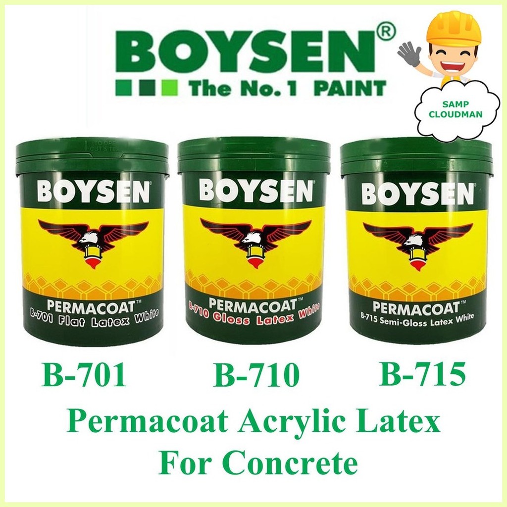 Boysen Permacoat Latex White Acrylic Paint Gallon Size 4 Liters 701 ...