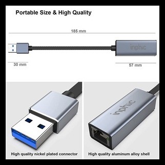 INPHIC USB 3.0 2.0C to Gigabit Ethernet adapter Rj45 network card ...