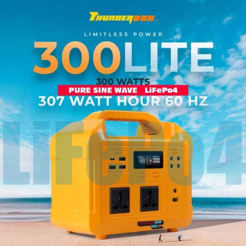 Thunderbox 300W Lifepo4 Powerstation 300 Lite, 307Wh, Pure Sine Wave ...