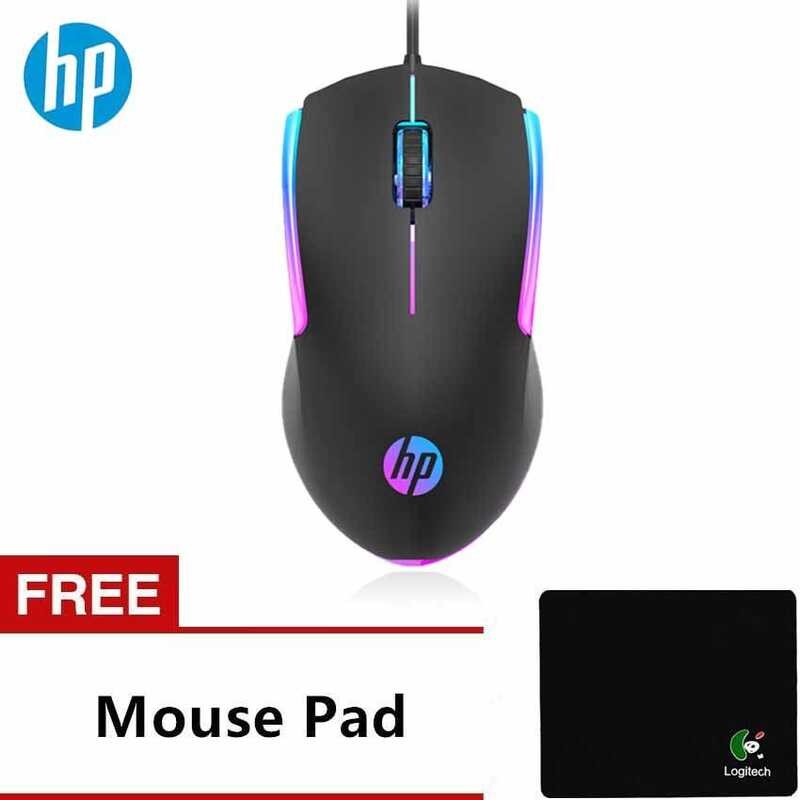 HP M160 Wired Gaming Mouse 7 Colors Rainbow LED RGB Lights Performance Optical Game Mice With ...