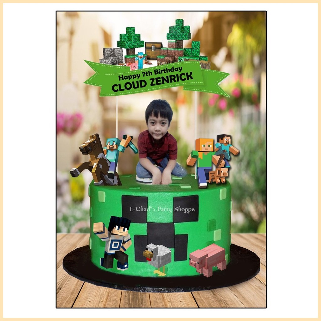 MINECRAFT Cake Topper Set Personalized ☌ | Shopee Philippines