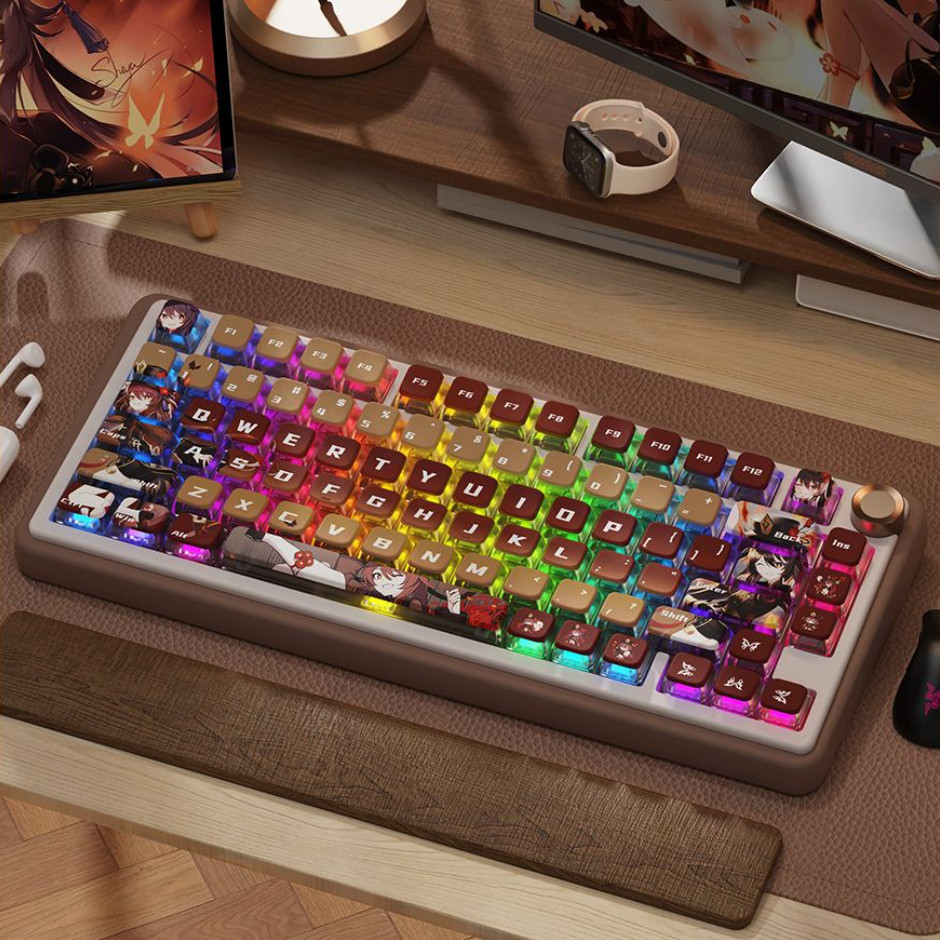 PBT Keycap Pudding Yuanshen Series Theme Four-sided Transparent ASA ...