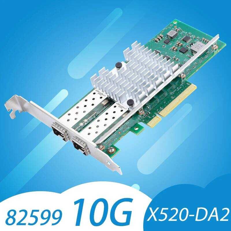 10Gb Intel X520-Da2 Sfp+ Pci-E Network Card Nic, With 82599Es Chip, Dual Port, PCI + Nic, Chip ...