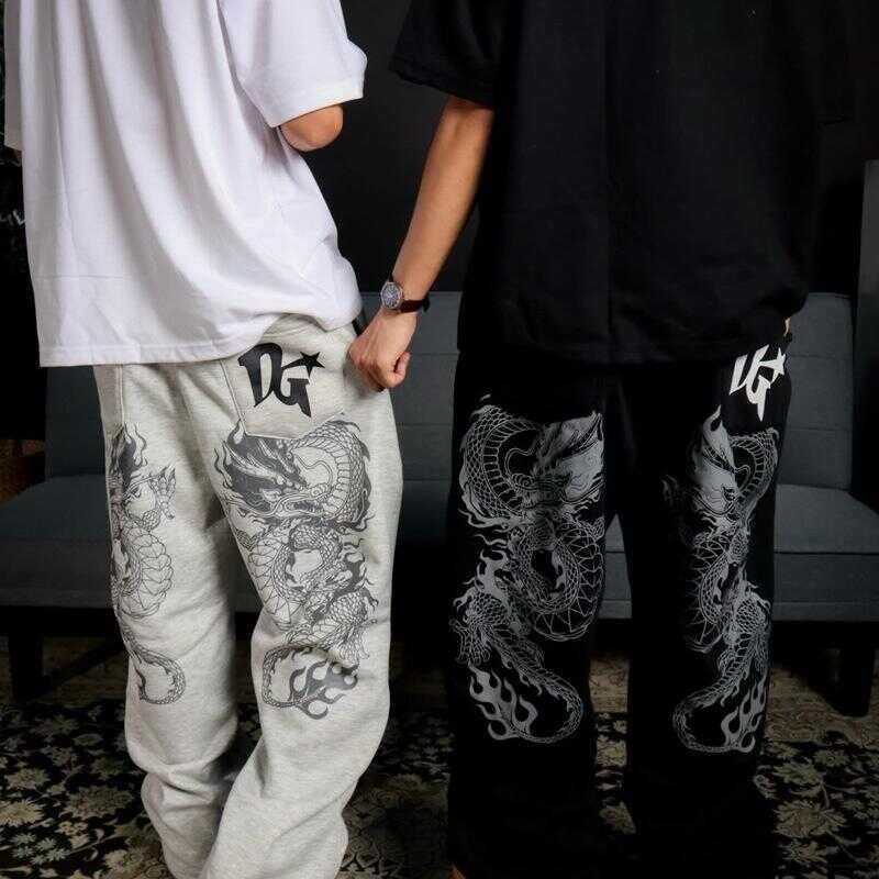 Degraded "Dragon MYTH SWEAT Pants” Polar Fleece Baggy Fit Loose Fitting ...