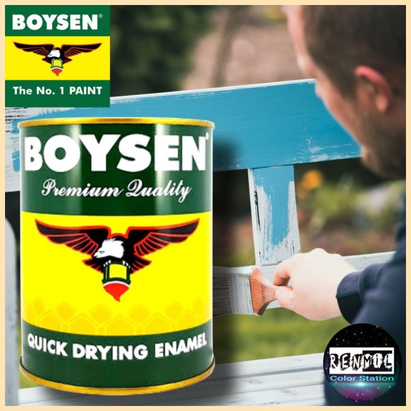 BOYSEN Quick Drying Enamel B-691 Flat Black (1 liter) ⚽︎⭐ | Shopee ...