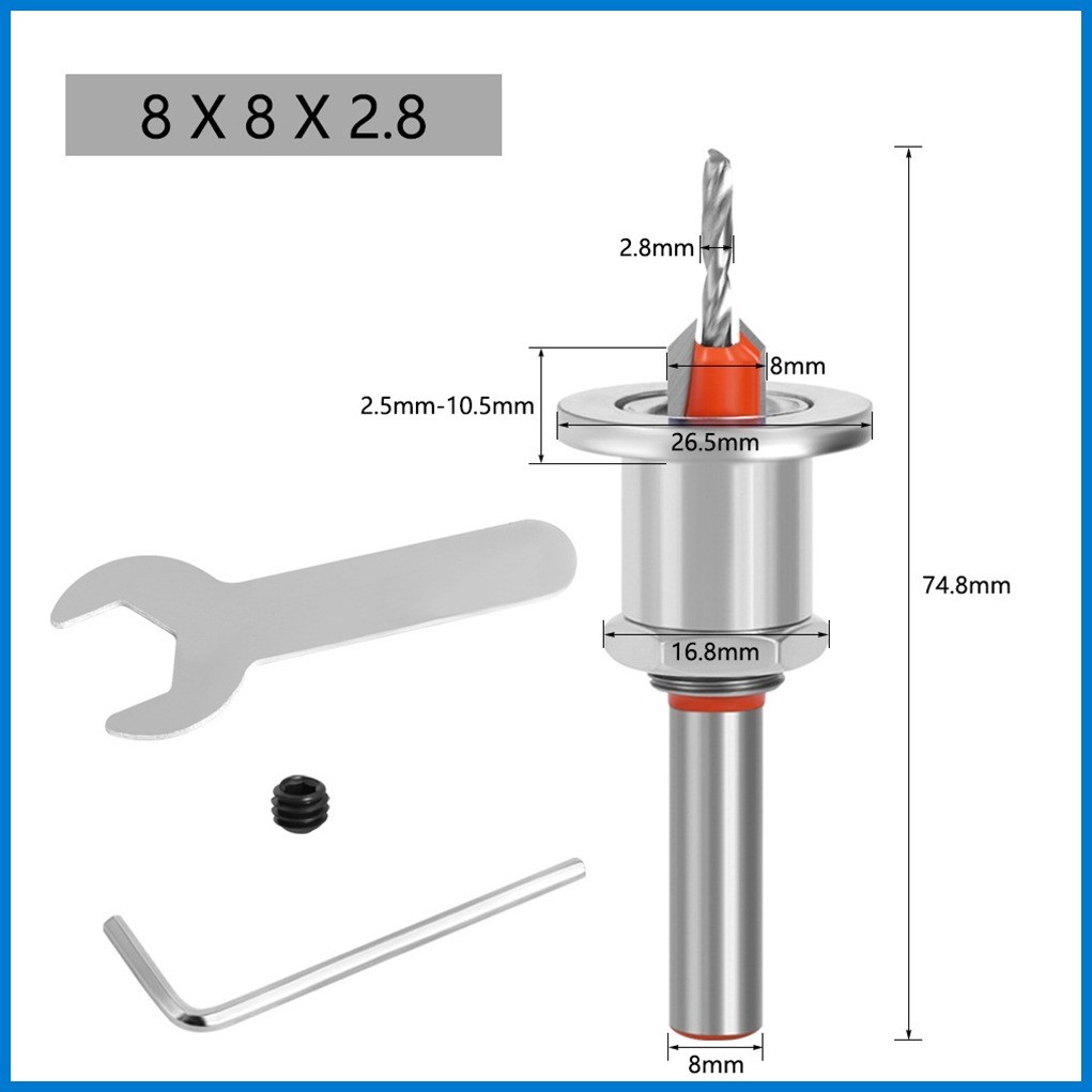 1pcs Brand New Home Router Bit Power Tools 45# Steel 8mm Countersink ...