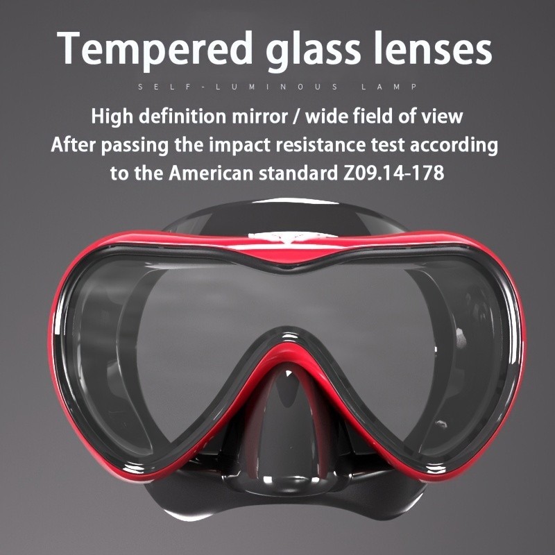 Professional Dive Mask - High-Definition Waterproof Tempered Glass Lens ...